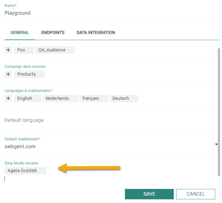 Engage Data Studio - Access